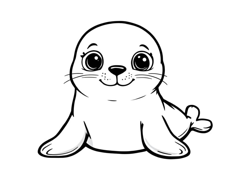 Ausmalbild Robbe 🦭 - MOWOLI 🌈 Deine bunte Kinderwelt!